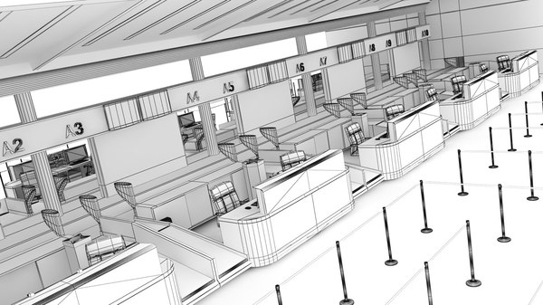 3D model airport baggage reclaim room - TurboSquid 1452915