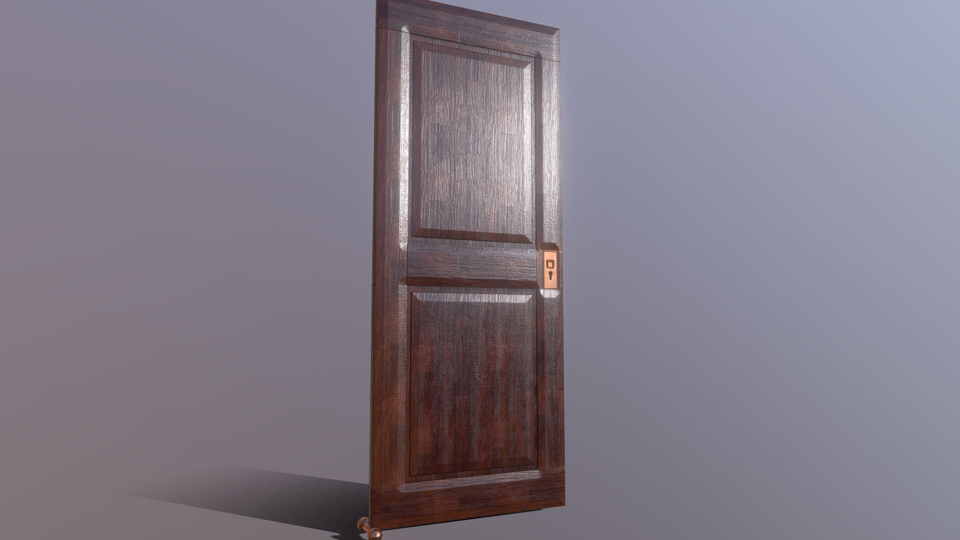 3D low-poly hardwood door wood - TurboSquid 1451987