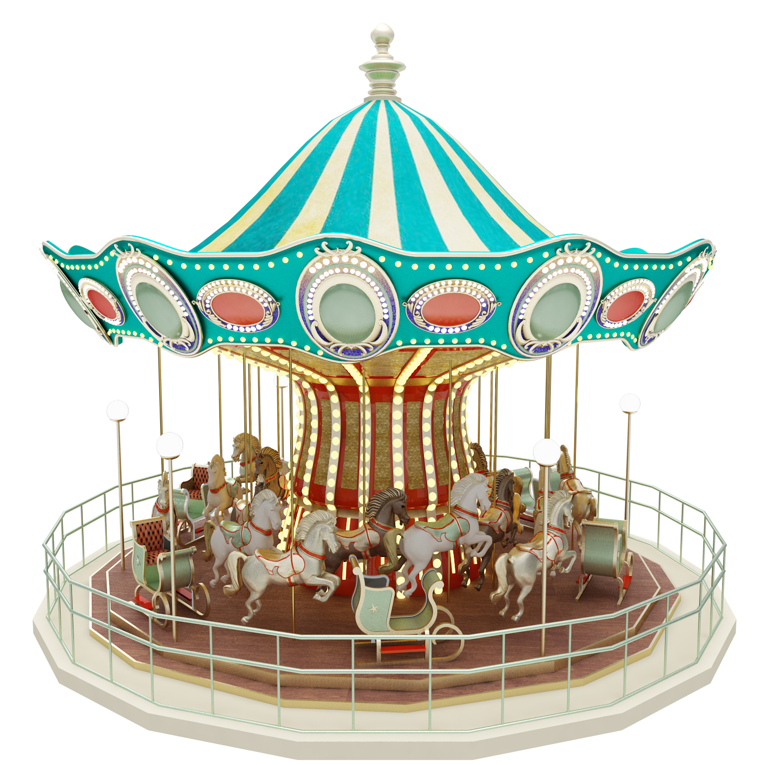 3d carousel toy atlkarunca model