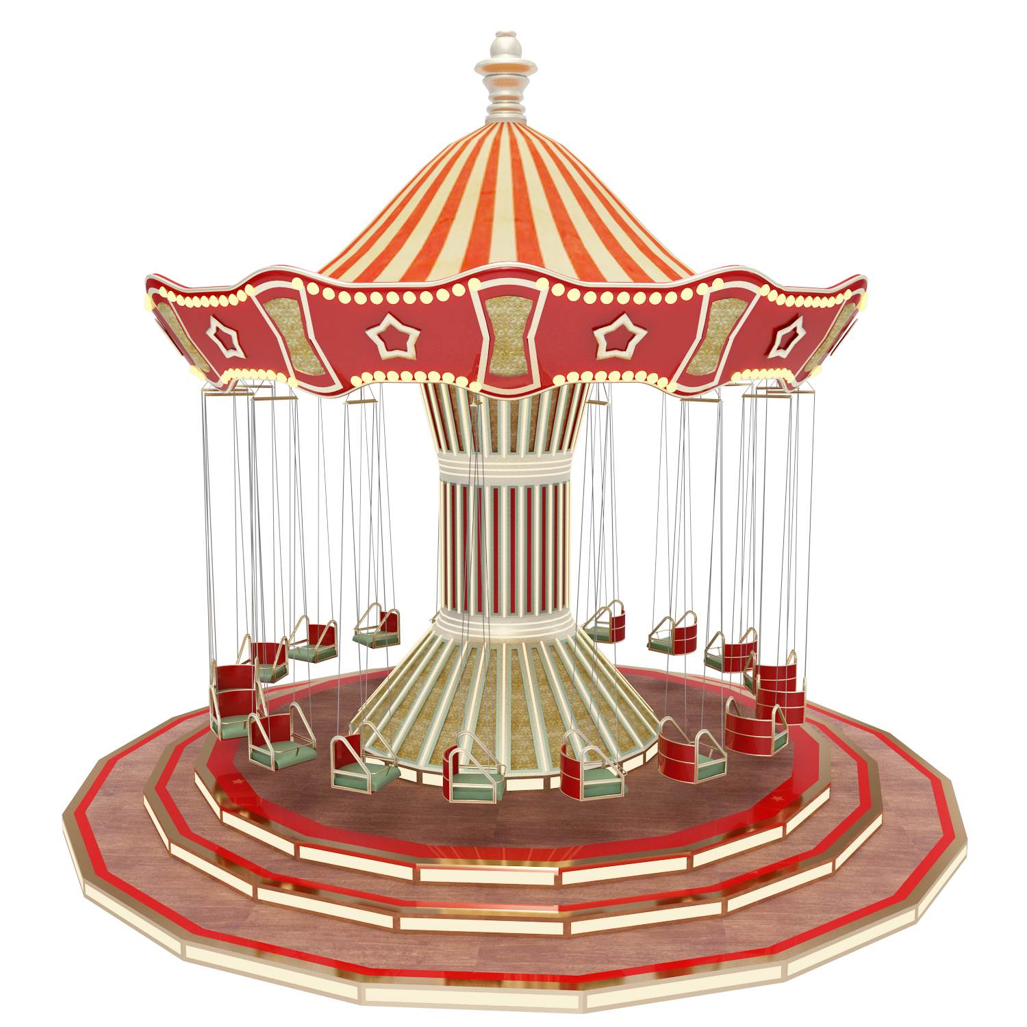 Funfair swing 3D model - TurboSquid 1453470