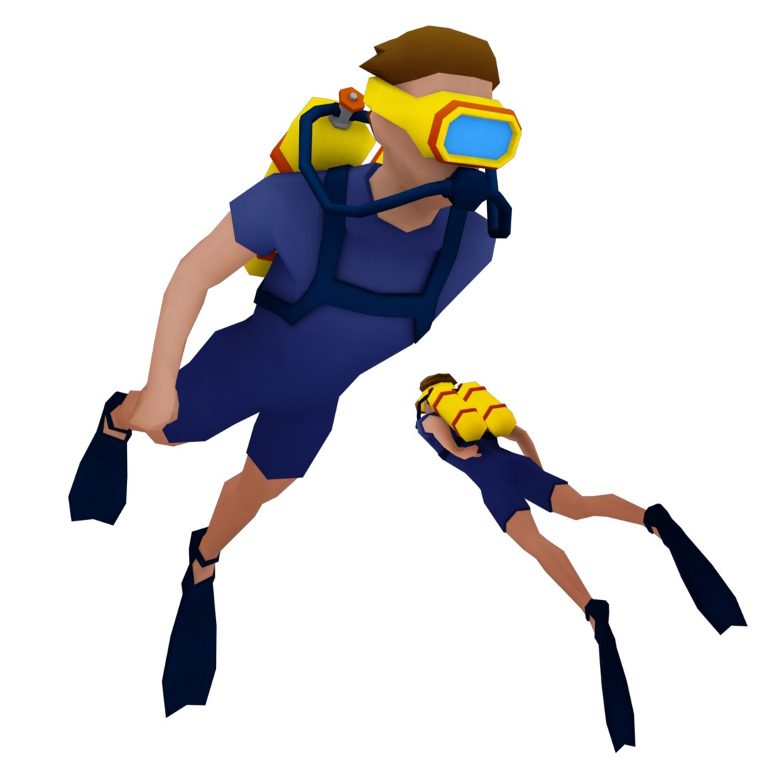 3D diver animation model - TurboSquid 1453547