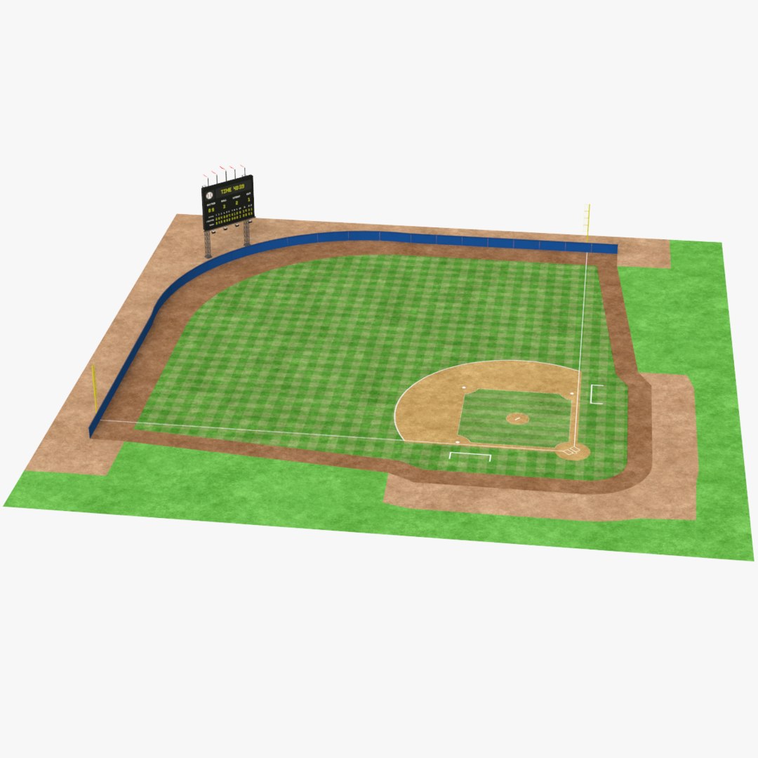 3D real baseball field - TurboSquid 1453571