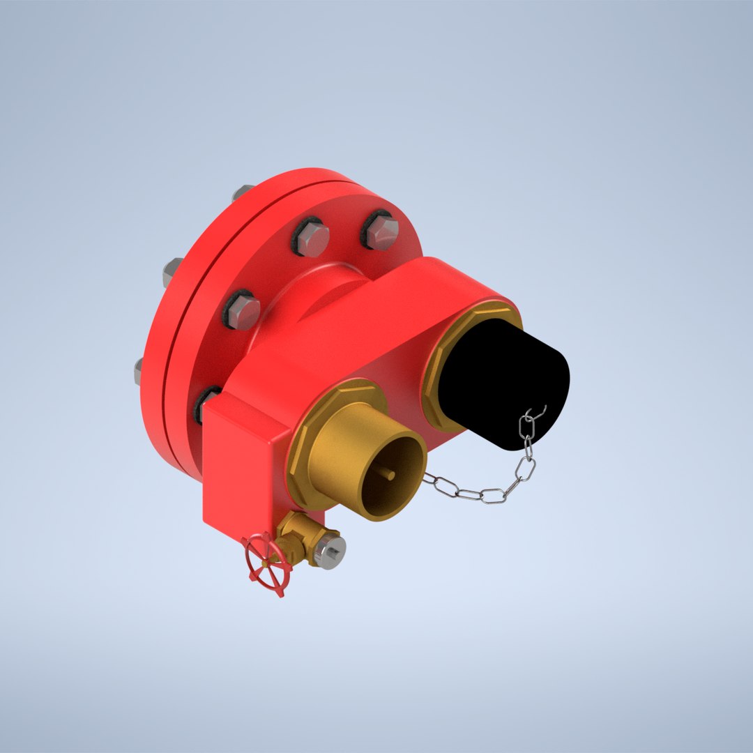 2 way breeching inlet 3D model - TurboSquid 1453634
