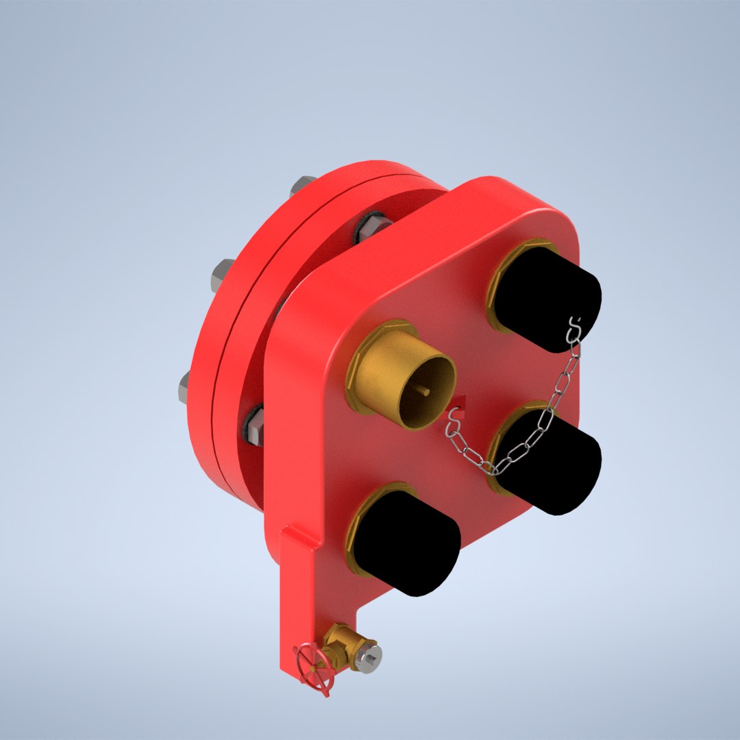 4 way breeching inlet model - TurboSquid 1453644