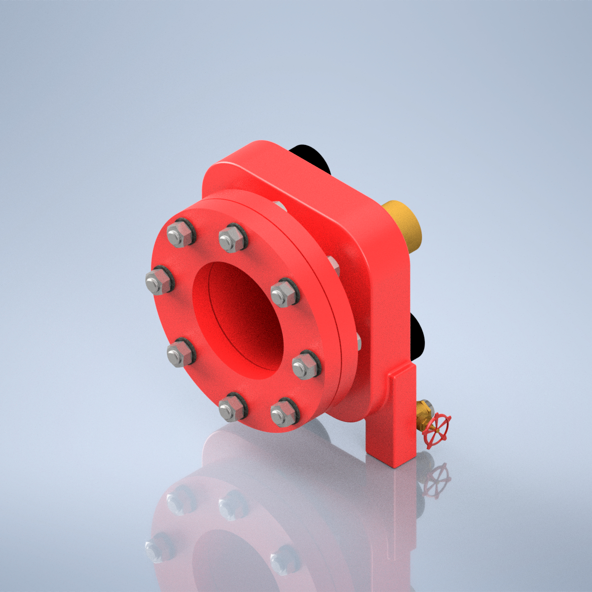 4 way breeching inlet model - TurboSquid 1453644