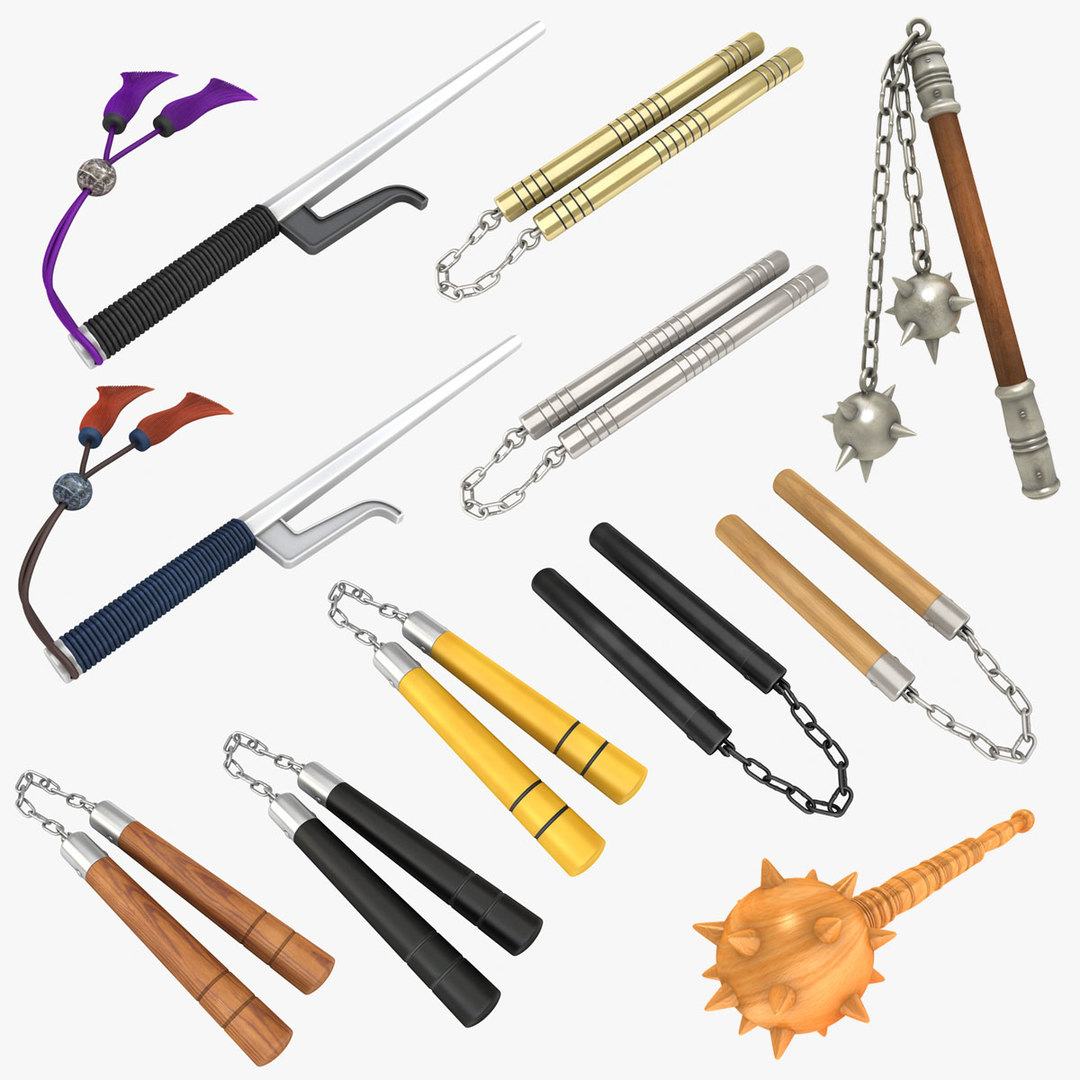 Weapons nunchaku flail 3D model - TurboSquid 1455231