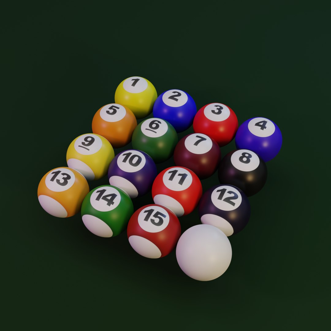 3D billiard pool balls model - TurboSquid 1455419