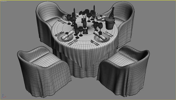 tableware table cloth restaurant 3d model