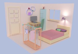 Bedroom Blender Models for Download | TurboSquid