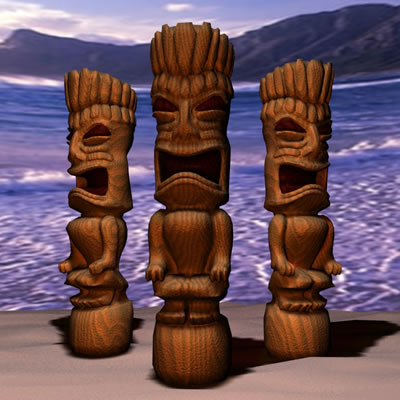 tiki god statue 3d model