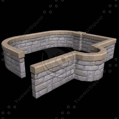 stone railing 1 3d model