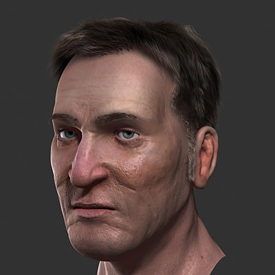 3d realistic human head skin model