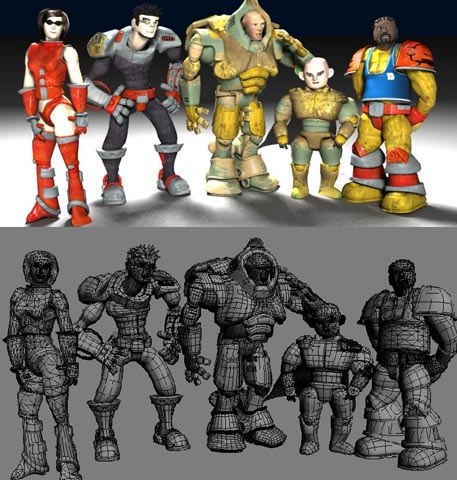 3d model 5 cartoon characters