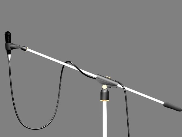 3d microphone stand cable mic model