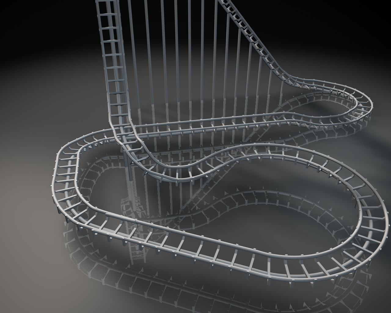 free c4d model roller coaster tracks