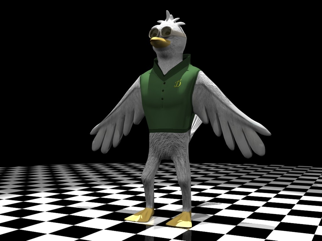 3d model humanoid bird version