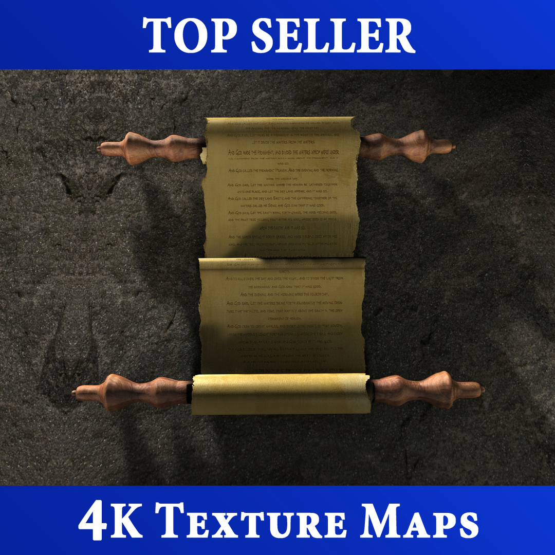 papyrus scroll 3d model