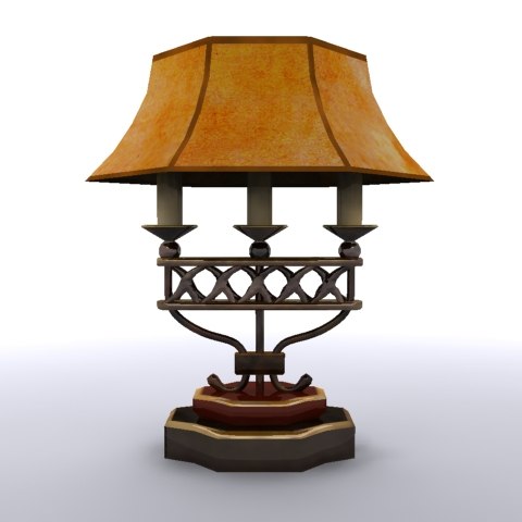 old fashioned lamp shade 3d model