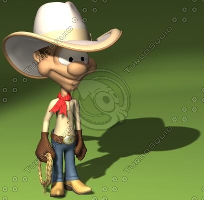 3d model of cartoon character cowboy