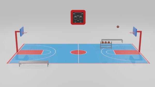 maya wood planks basketball court