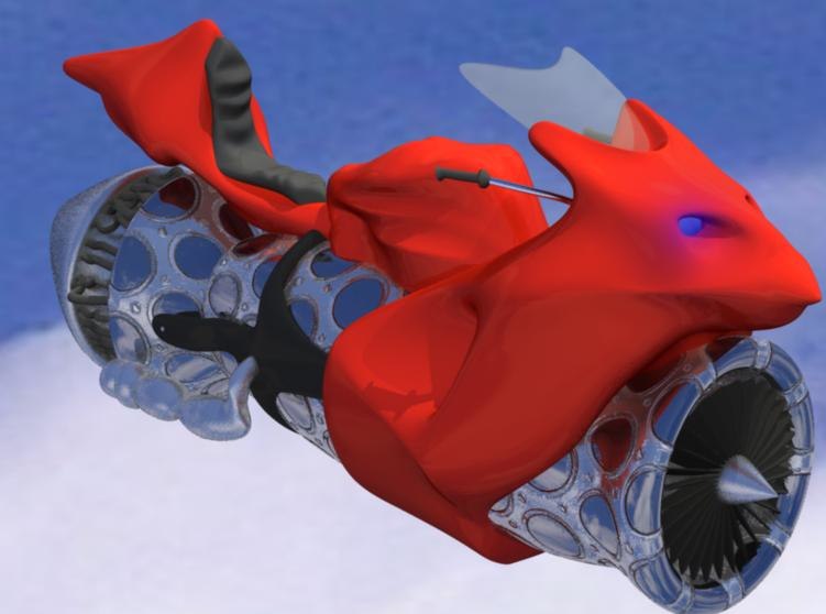 futuristic jet bike 3d model