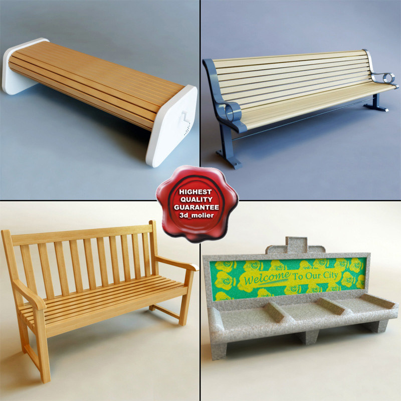 3d benches modelled model