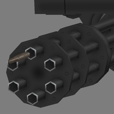 3d gun chaingun model