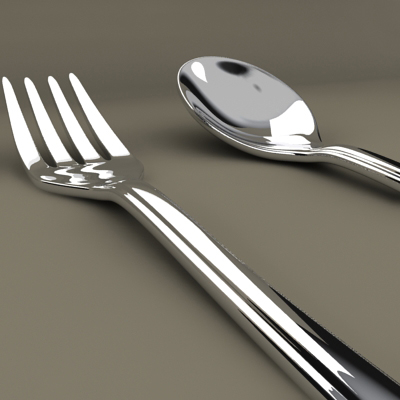 3d model fork spoon