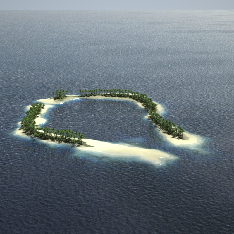 3d max exotic island atoll equatorial