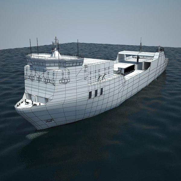 3d model ro-ro container ship cargo