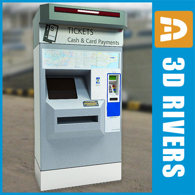 ticket vending machine 3d model