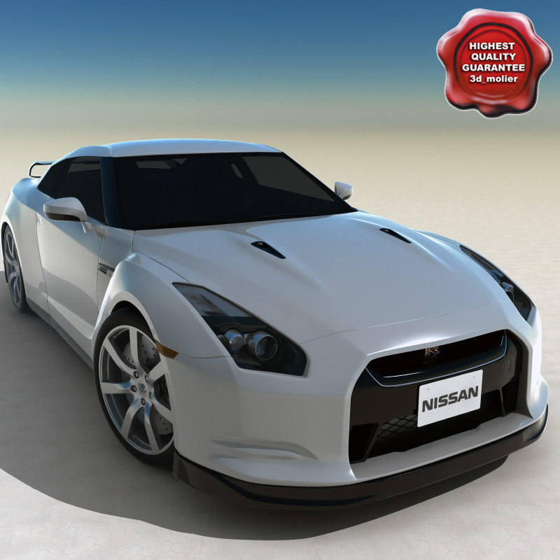 realistic nissan gt-r 3d model