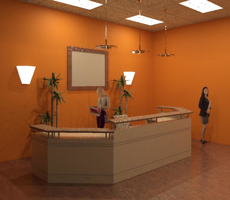 Building Revit Family Duke Reception Desk