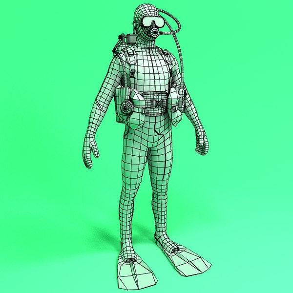 scuba diver 3d model