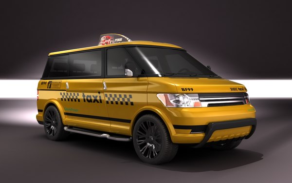 3d multi-minivan taxi concept van model