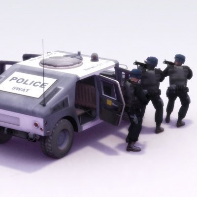 police swat team hummer 3d max