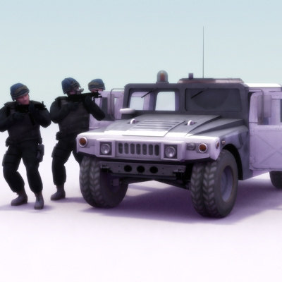police swat team hummer 3d max