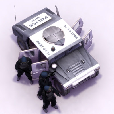 police swat team hummer 3d max