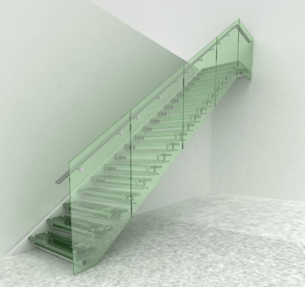 glass stair dwg