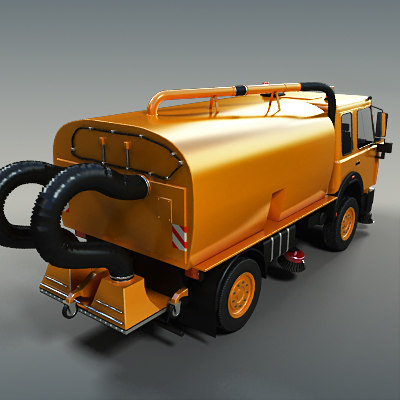 3d model of street sweeper