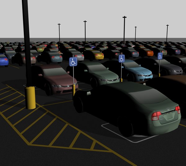 3d model parking lot