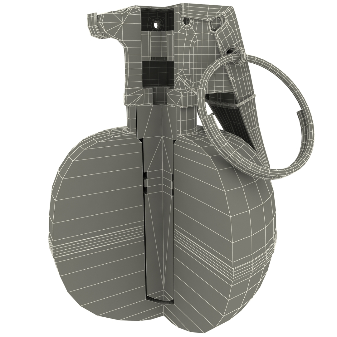 m67 grenade cut away 3d max