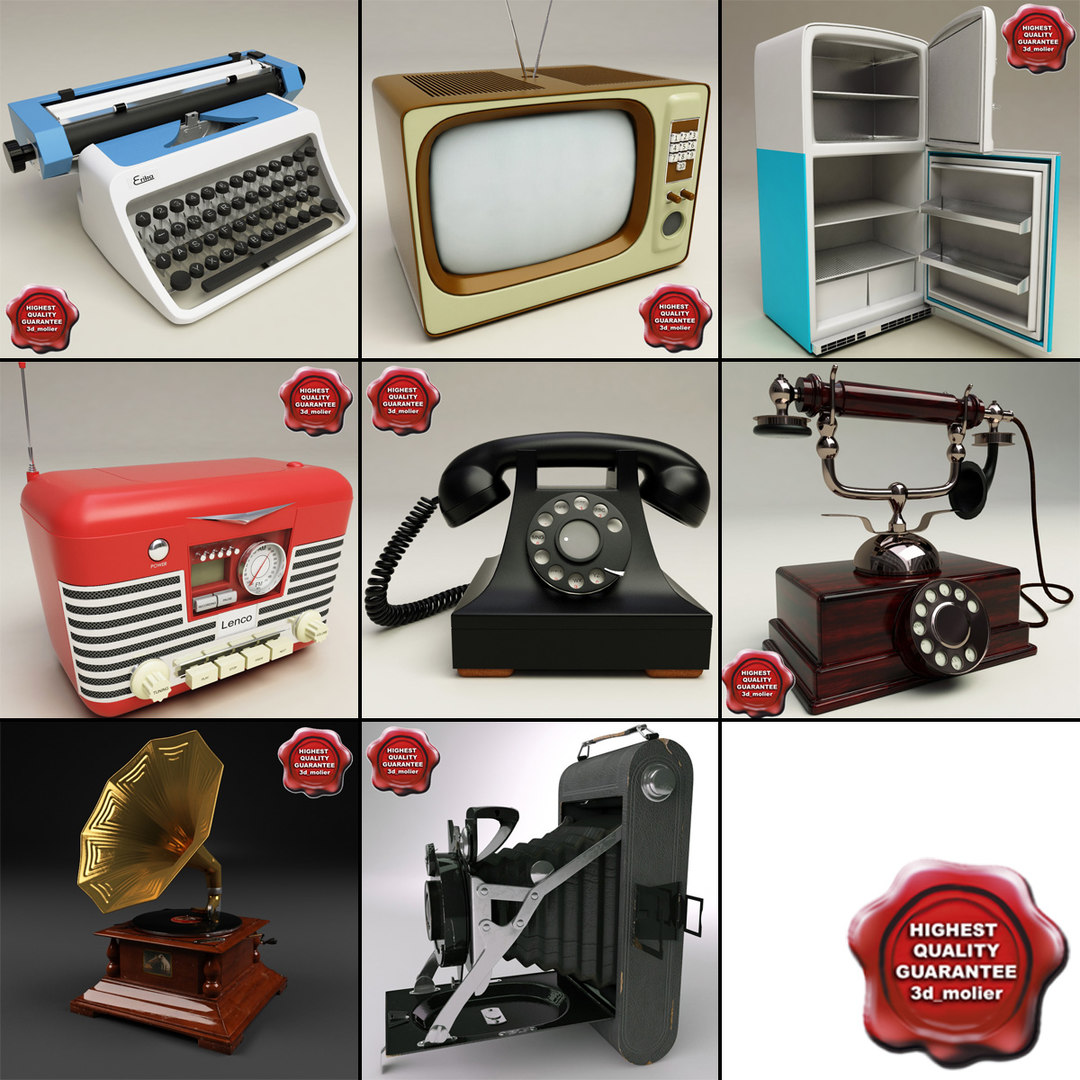 retro electronics v2 3d model