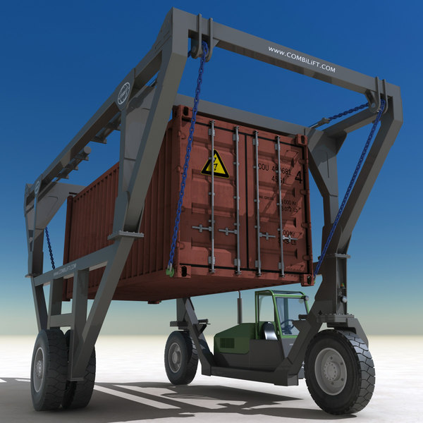 3dsmax straddle carrier 3 wheels