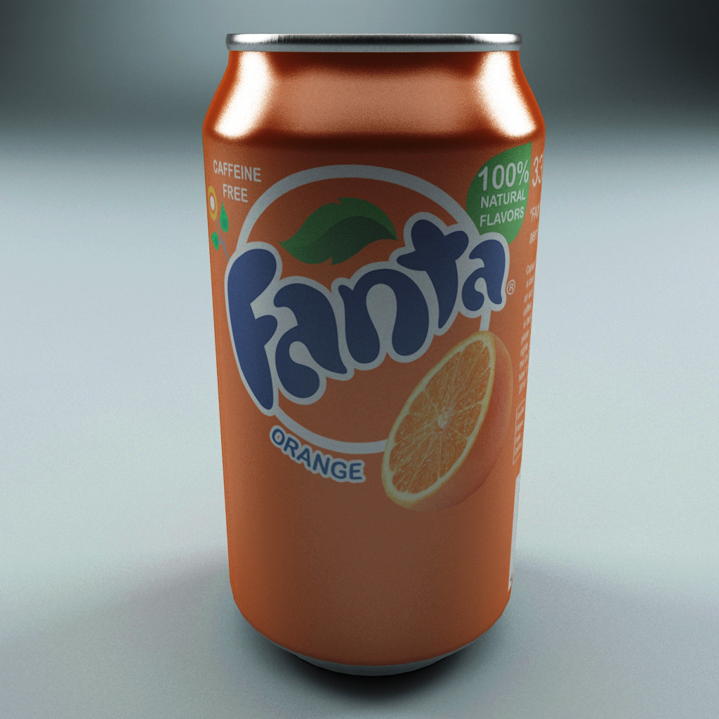 drink fanta 0 33l 3d model