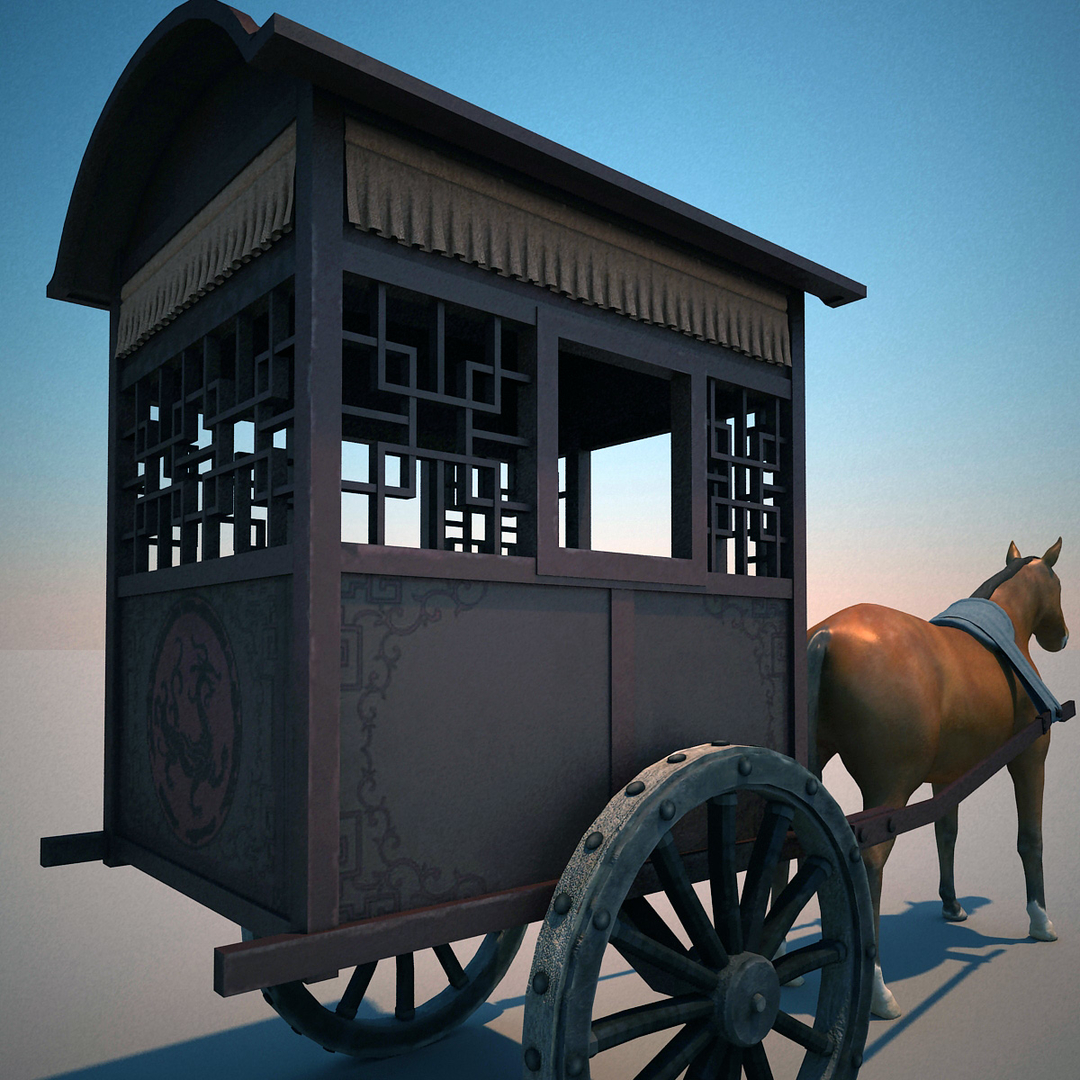 chinese horse carriage 3d model
