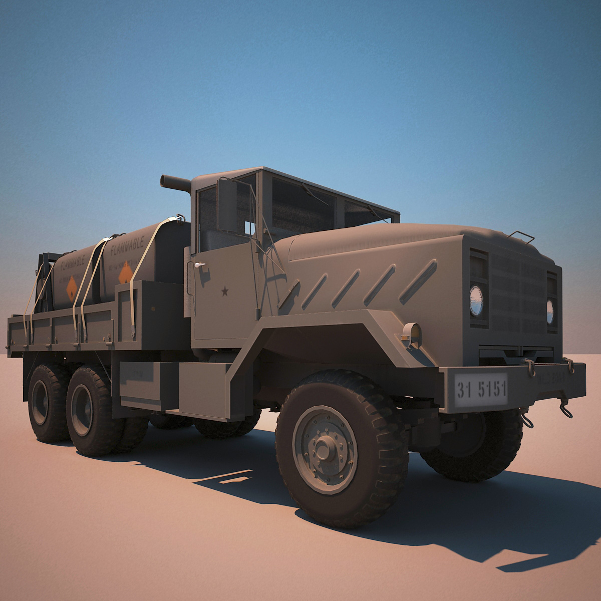 3d m923 a1 tank truck model