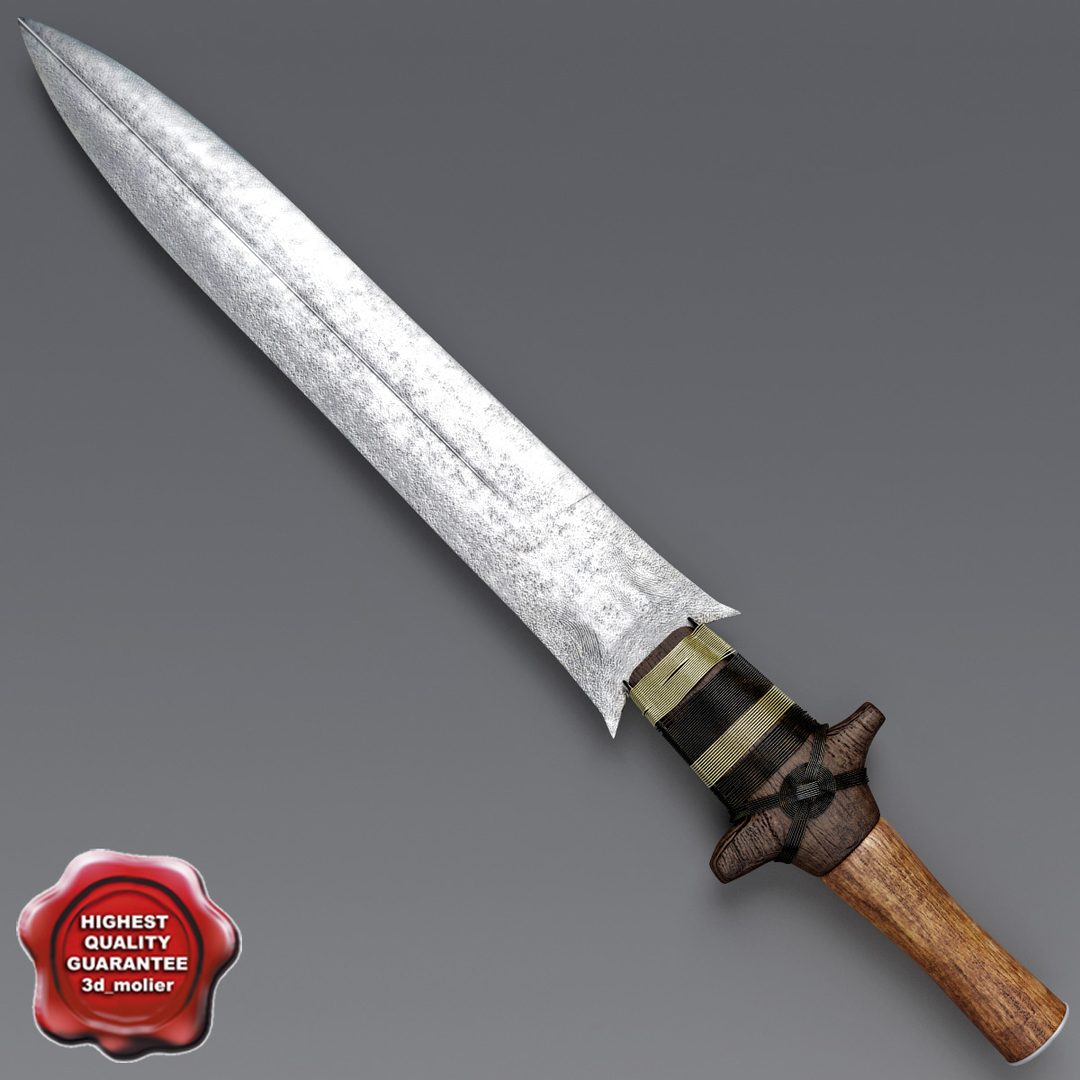 3d african swords model