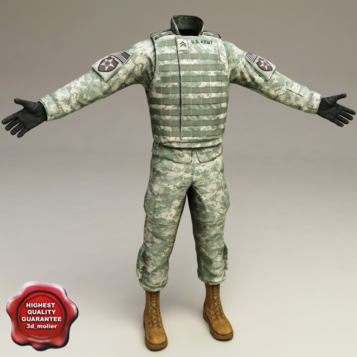 3d soldier clothes v4 model