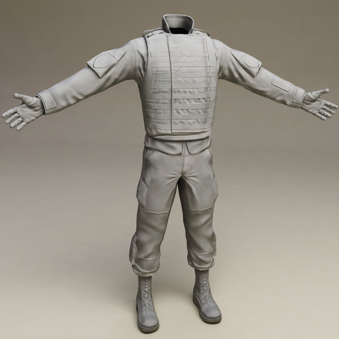 3d soldier clothes v4 model